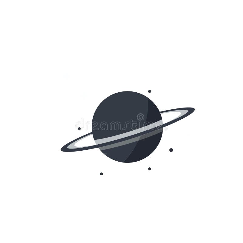 Planet Illustration Featuring Rings in Flat Design Vector Art Stock ...