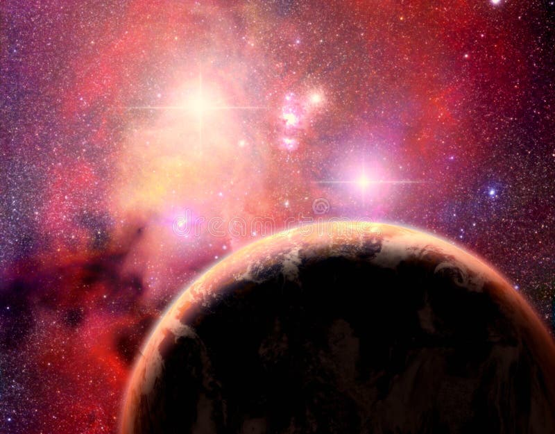 Planet Im Doppelsternsystem Stock Abbildung - Illustration von kern ...