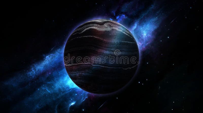 Abstract Space Illustration, 3d Image, Background, Planet Jupite in a ...