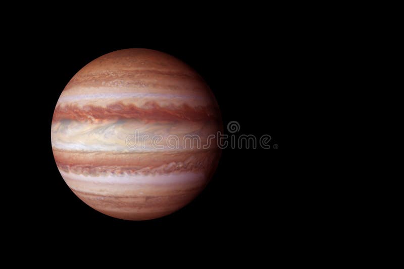 Planet Jupiter, with a Big Spot. on a Black Background Stock Image ...