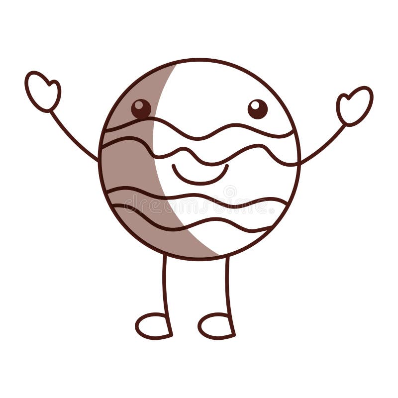 Planet Jupiter Comic Character Stock Vector - Illustration of kawaii ...
