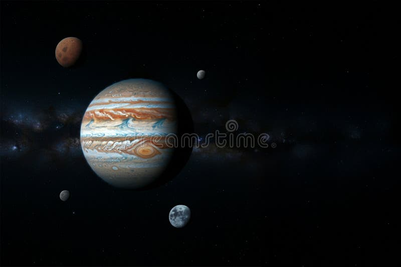 The Planet Jupiter on a Dark Background Stock Illustration ...