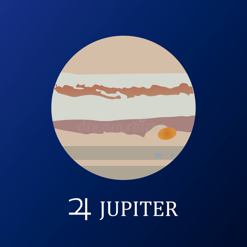 Flat Jupiter Planet stock vector. Illustration of drawing - 241847857