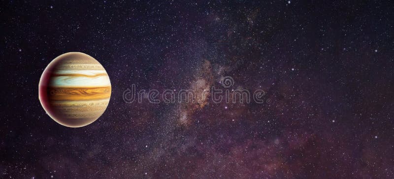 PLANET JUPITER FLOATING in the UNIVERSE Stock Illustration ...