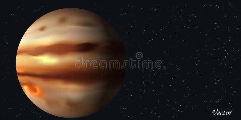 Planet Jupiter and Galaxy. Solar System Vector Background. Stock Vector ...