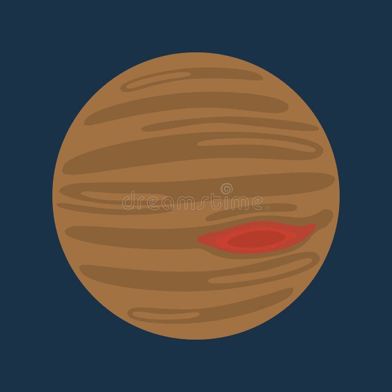Planet Jupiter in Minimal Flat Style. Vector Stock Illustration ...