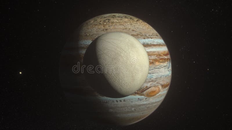 Planet Jupiter Moon Europa Animated Background Space Universe 3D ...