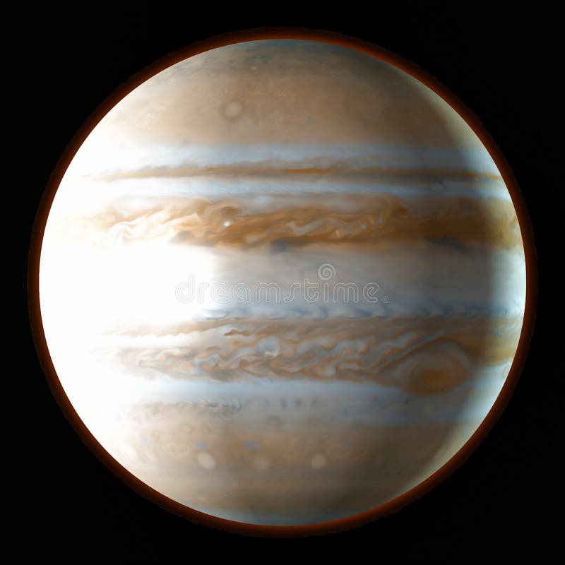 Planet Jupiter in the Outer Space. Watercolor, 3D Illustration Stock ...