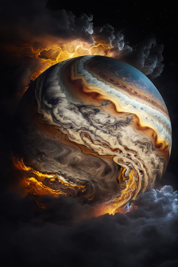 The Planet Jupiter is Shown in this Image. Generative AI Stock Image ...