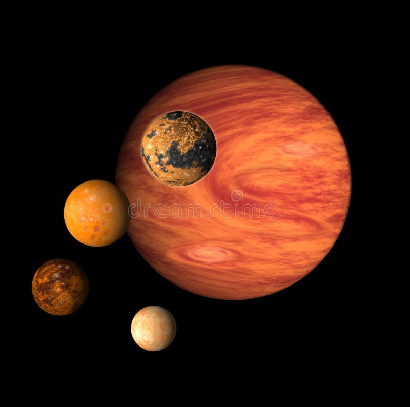 Planet Jupiter und Monde stock abbildung. Illustration von satellit ...