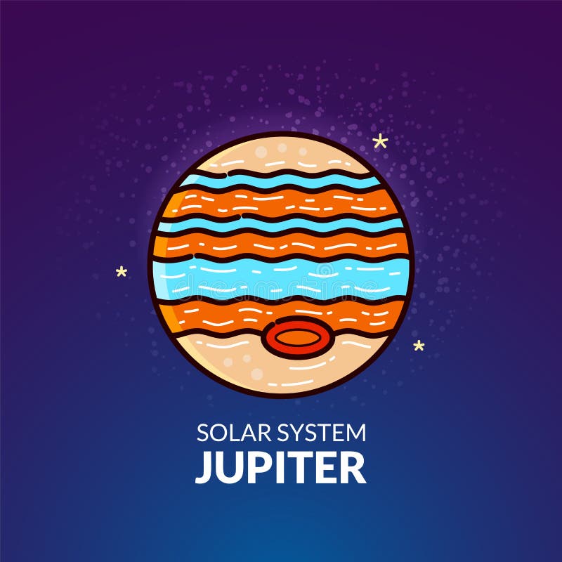 Planet Jupiter Vector Illustration Stock Vector - Illustration of ...