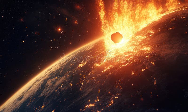 A Planet with a Large Crater in the Middle of it Stock Image - Image of ...