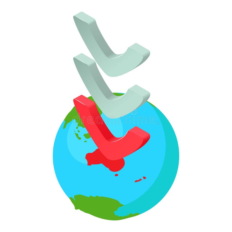 Planet Location Icon Isometric Vector. Planet Earth Globe with ...