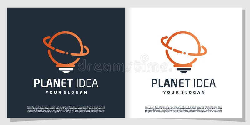 Planet Logo with Idea Tech Concept Premium Vector Stock Vector - Illustration of imagination ...