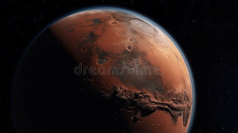 Planet Mars in High Expansion. Generative AI Stock Illustration ...