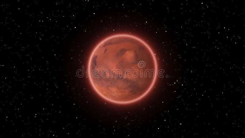 Planet Mars Isolate on Black Background. View of Mars Planet from Space ...