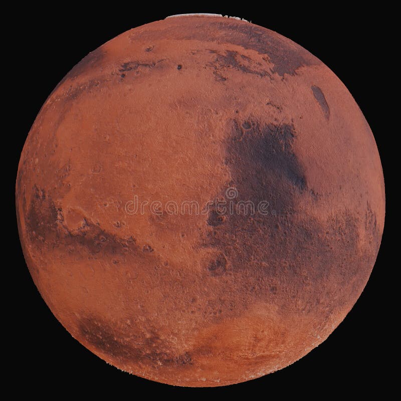 Planet Mars. Isolated on Black Background Stock Photo - Image of ...