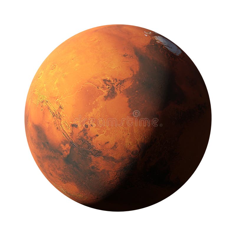 Planet Mars Isolated on White Background Stock Photo - Image of cutout ...