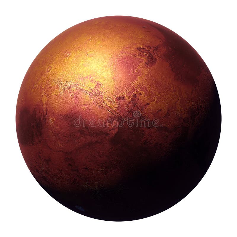 Planet Mars White Background