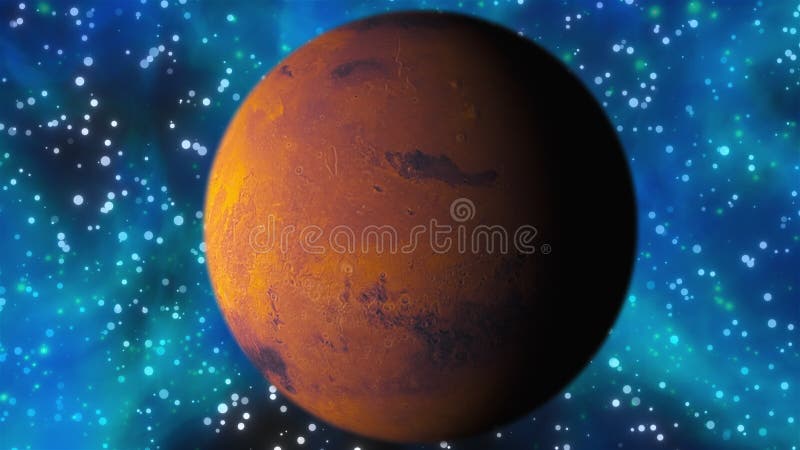 Planet Mars with nebula stock video. Video of astronomy - 345081325