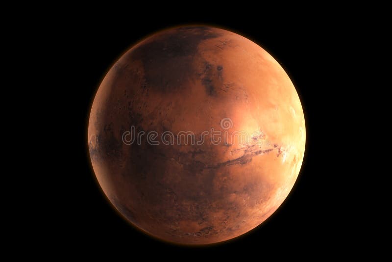 Planet Mars in the Outer Space. 3D Rendering Stock Illustration ...
