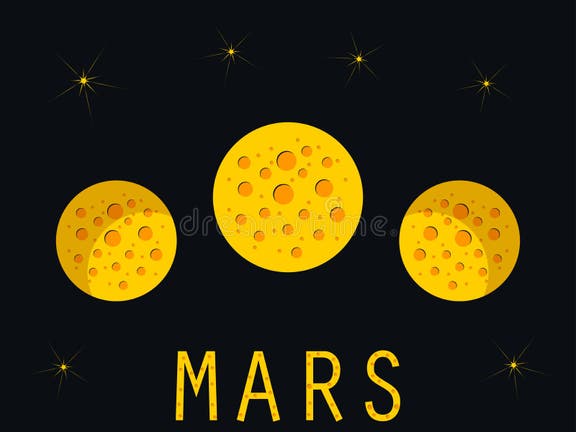 The Planet Mars. Phases of Mars. Shadow. Vector. Stock Vector ...