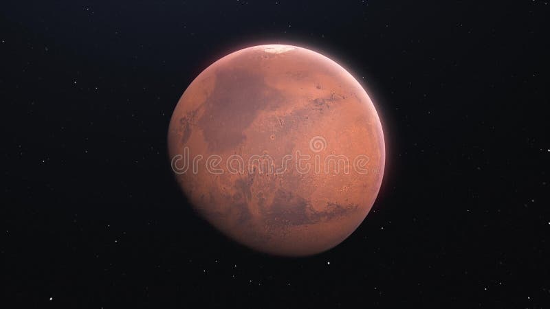 Planet Mars Slowly Rotating. Realistic Red Planet Globe Rotates Around ...