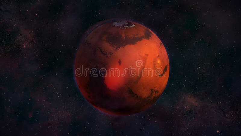 Planet Mars from Space with a View of Isidis Regio Stock Illustration ...