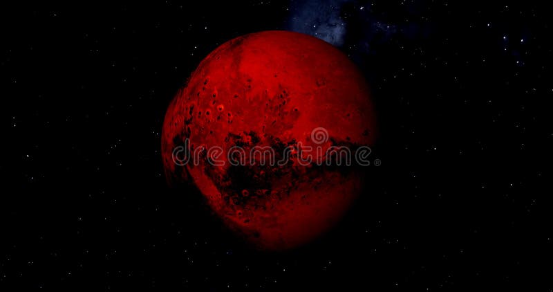 Planet Mars Sun Rise Isolate on Dark. Front View of Mars Planet from 3d ...