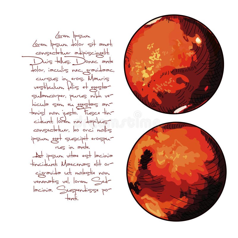 The planet Mars. with text stock vector. Illustration of creative ...