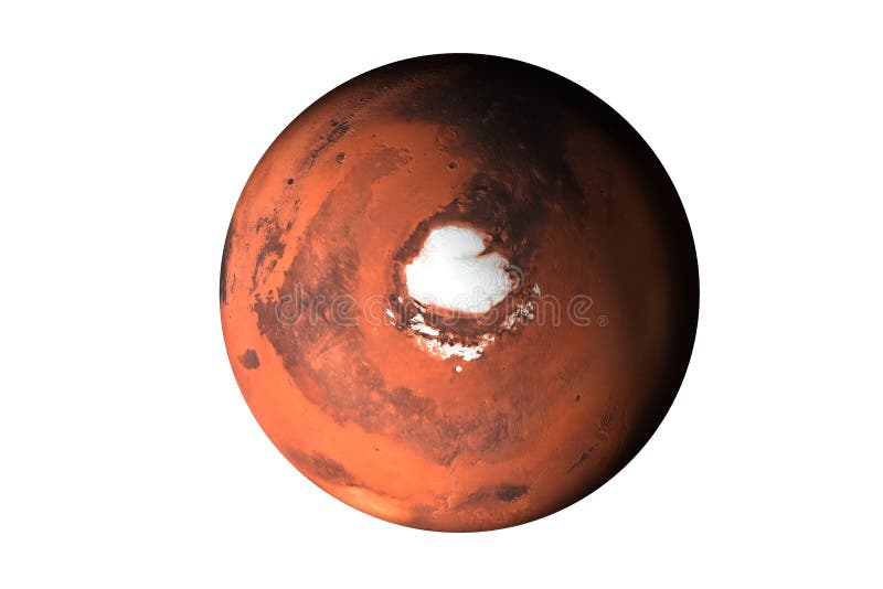 Planet Mars White Background