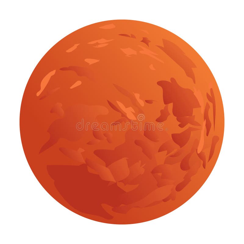 Planet Mars Vector Illustration Flat Design Stock Vector - Illustration ...