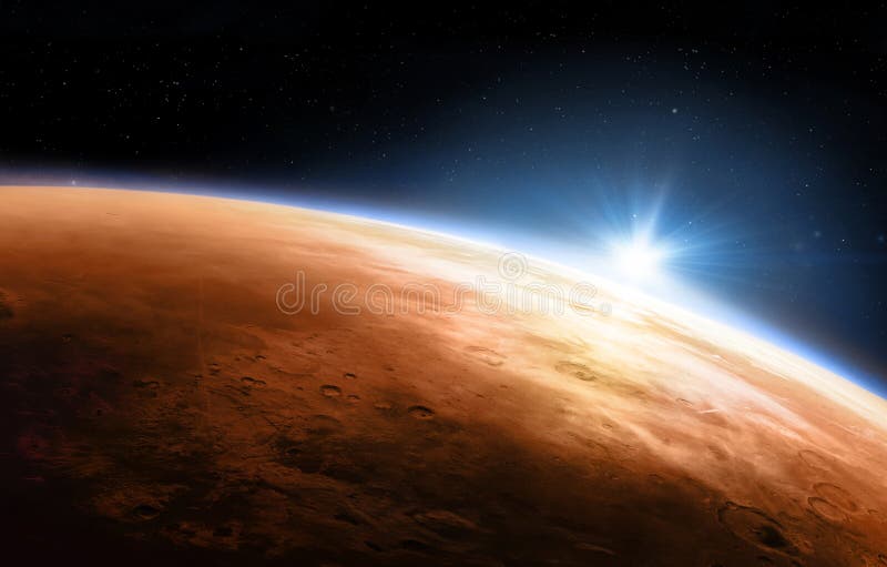 Planet Mars View from Outer Space. Panoramic View of the Planet Mars ...