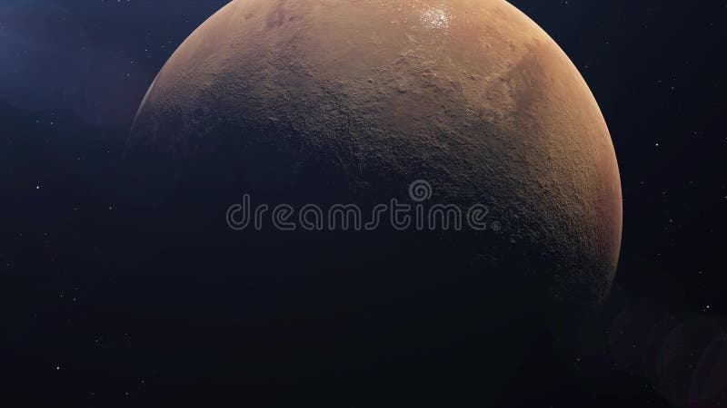 Planet Mars. View from Space. a Large Surface of Planet is Illuminated ...