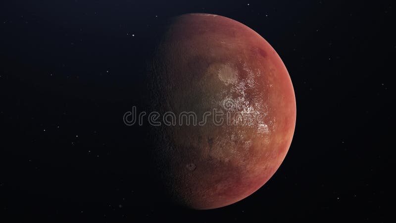 Planet Mars. View from Space. a Large Surface of Planet is Illuminated ...