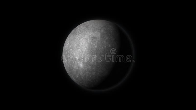 Planet Mercury. Realistic 3D Render of Mercury and Stars. Mercury in ...