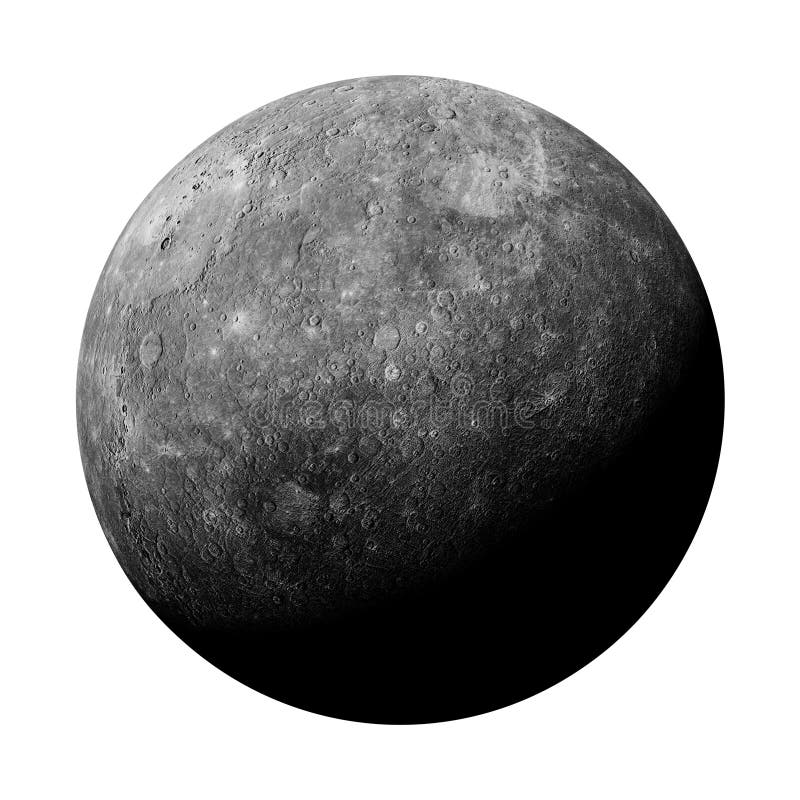 Planet Mercury Isolated on White Background Stock Image - Image of deep ...