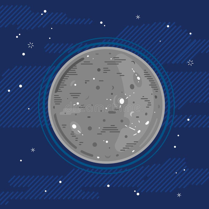 Planet Mercury in Space in Flat Style Stock Vector - Illustration of ...