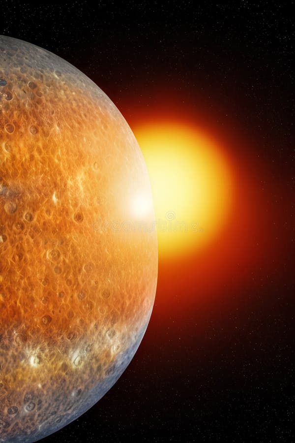 Planet Mercury View from Space. Generative Artificial Intelligence ...
