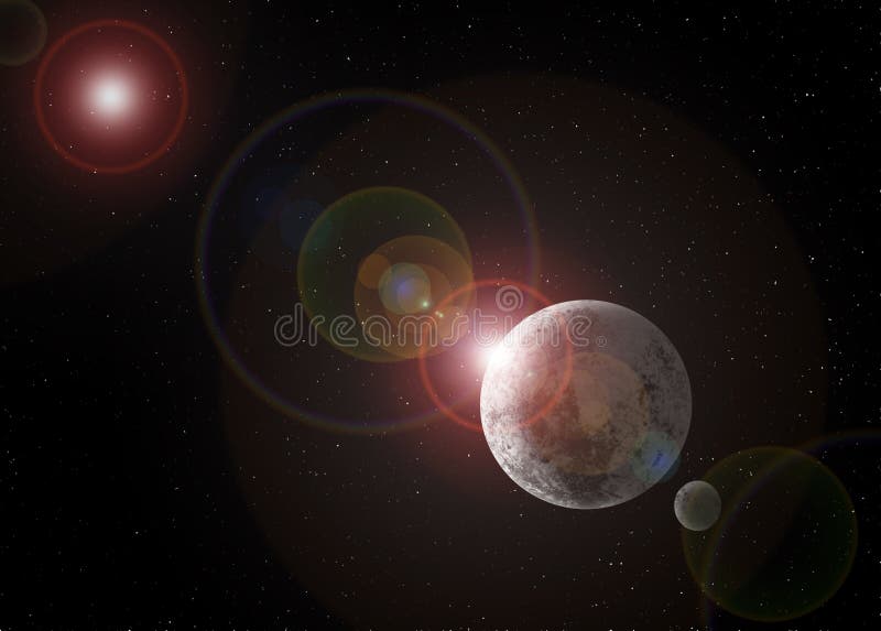 Planet mit Mond stock abbildung. Illustration von nave - 55951455