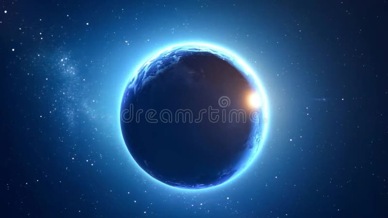 Planet at the Moment of Eclipse in Space Stock Video - Video of nature ...
