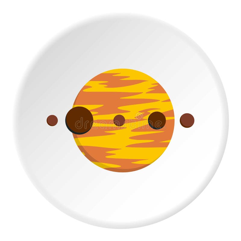 Planet and Moons Icon, Outline Style Stock Vector - Illustration of ...