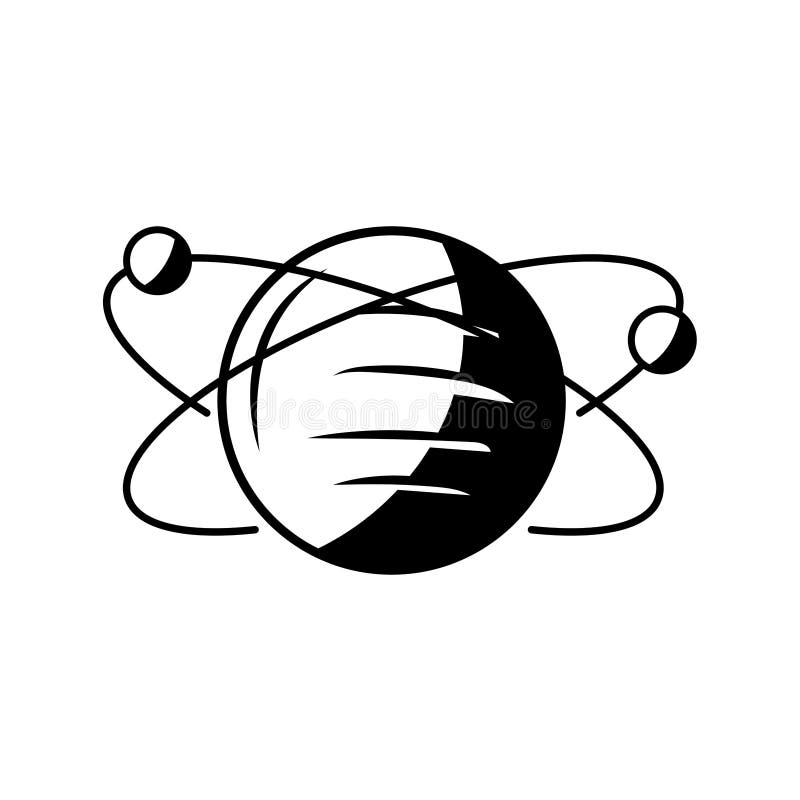 Planet with Moons Orbiting Icon Stock Vector - Illustration of planet ...