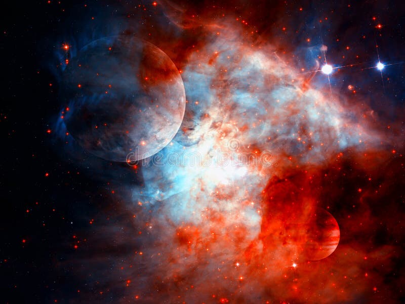 Planet and Nebula in Outer Space. Elements of this Image Furnished by ...