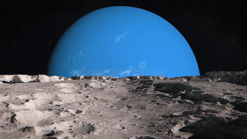 The Planet Neptune Viewed from the Surface of a Moon Orbiting the Ice ...