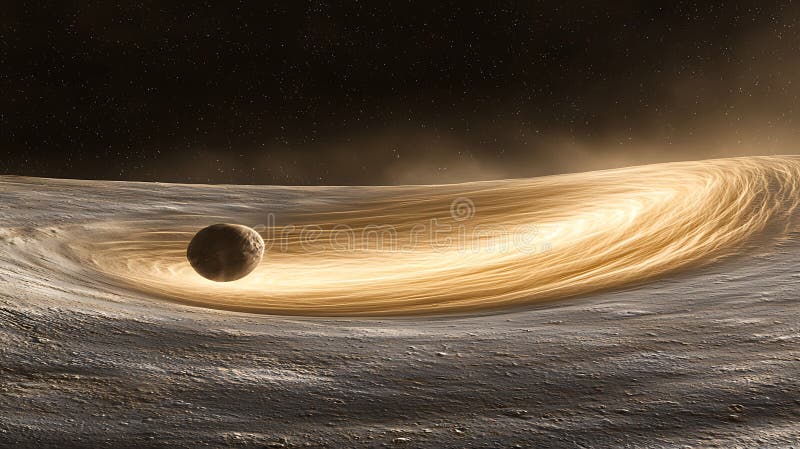 Planet Orbiting within a Swirling Accretion Disk Stock Illustration ...