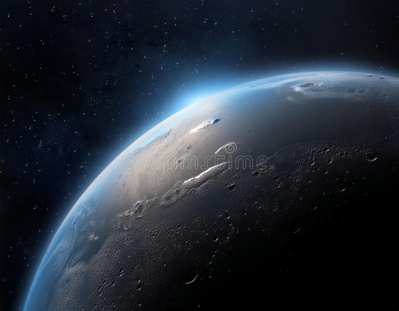 Planet and Outer Space Featuring Elements Like Planetary Surfaces ...