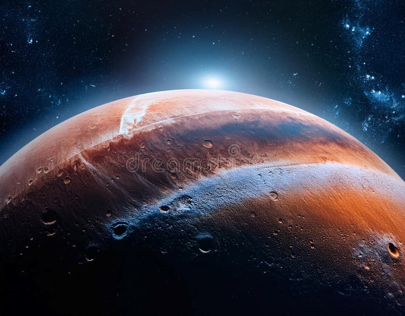 Planet and Outer Space Featuring Elements Like Planetary Surfaces ...