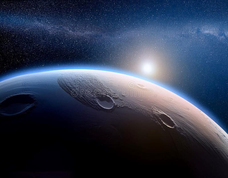 Planet and Outer Space Featuring Elements Like Planetary Surfaces ...