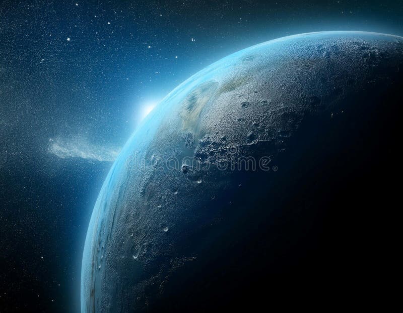 Planet and Outer Space Featuring Elements Like Planetary Surfaces ...